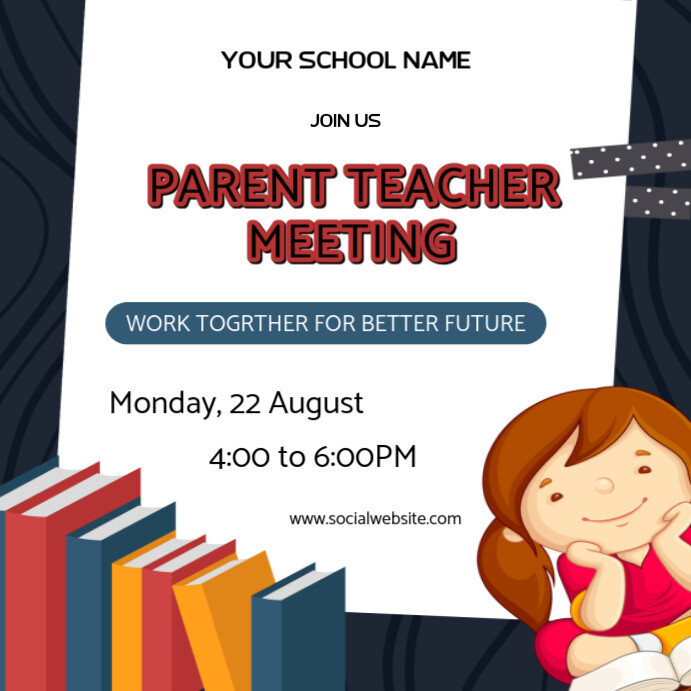 PTA | Parent Teacher Association | Parent Teacher Meet Template | PosterMyWall